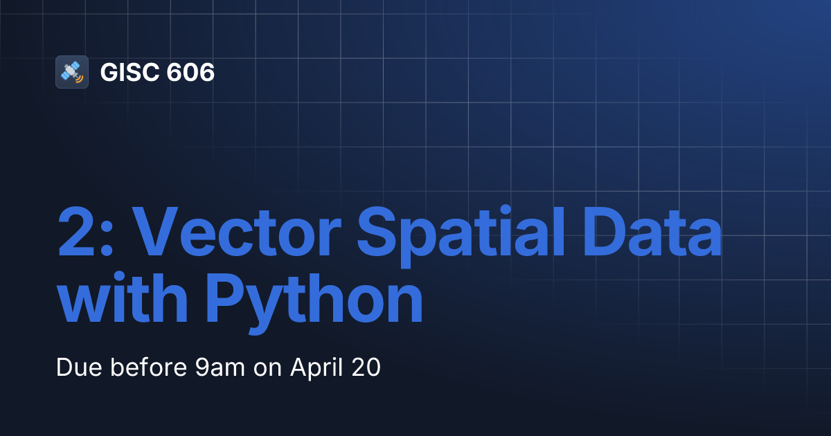 2: Vector Spatial Data with Python | GISC 606